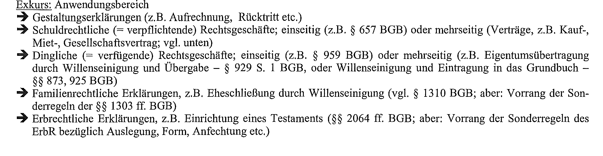 Was ist der Anwendungsbereich von WEs? | AS Vertragliche Schuldverhältnisse | Repetico