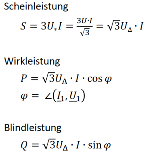 Formeln Schein-, Wirk-, Blindleistung | Kap 1 | Repetico