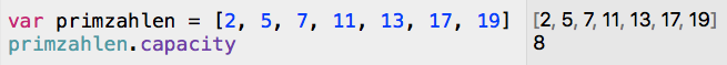 ARRAY.capacity -> Number of Storable Elements without Re... | Swift 2 | Repetico