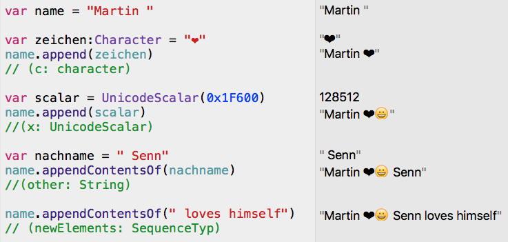 STRING.append() | Swift 2 | Repetico