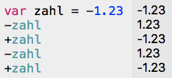 Unäre Minus- und Plus-Operator (Unary minus and plus operat…
