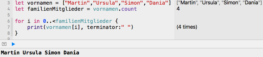 Halb-offene Bereichsoperator (Half open range operator) | Swift 2 | Repetico