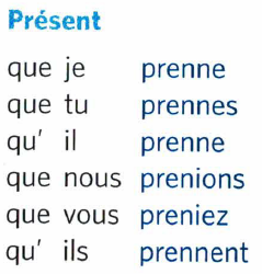 prendre Subjonctif présent | 02 Franz VK prendre | Repetico