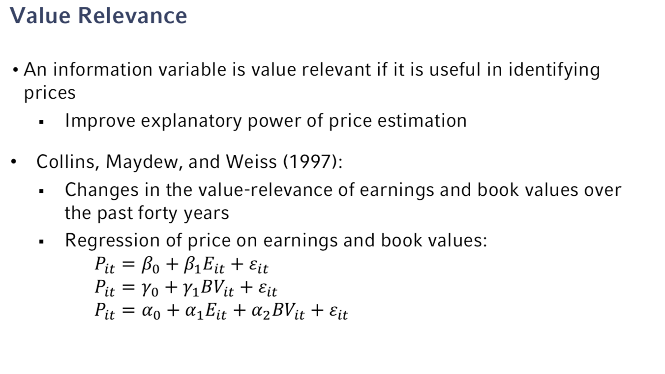What means Value Relevance? | Accounting | Repetico