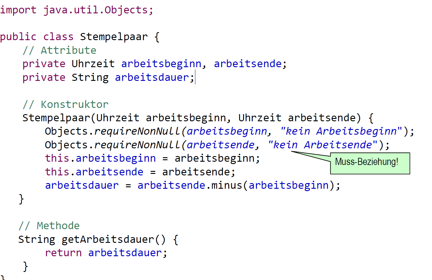 Wie werden unidirektionale Assoziationen in Java umgeset... | HSBO/CVH - Softwaretechnik 1 ...