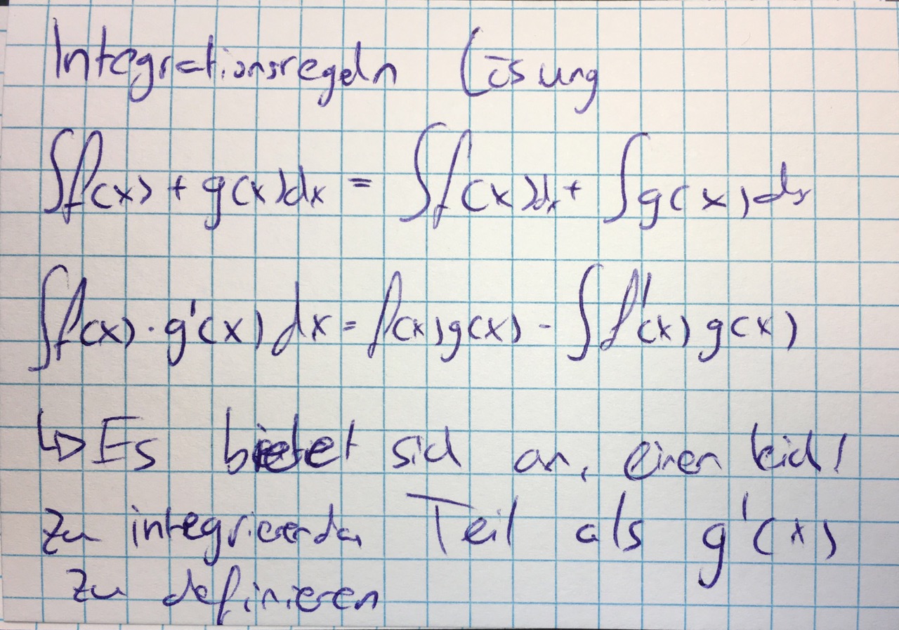 Integrationsregeln | Mathematische Grundlagen | Repetico