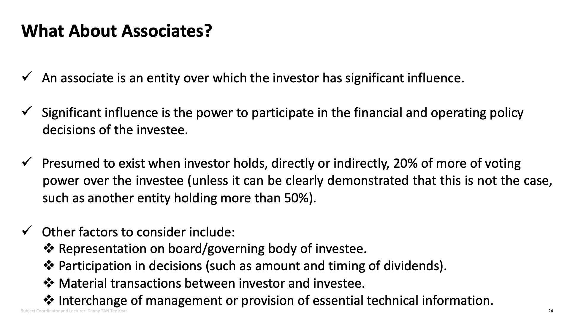 What is an Associate? | INTERMEDIATE ACCOUNTING UNIMELB | Repetico