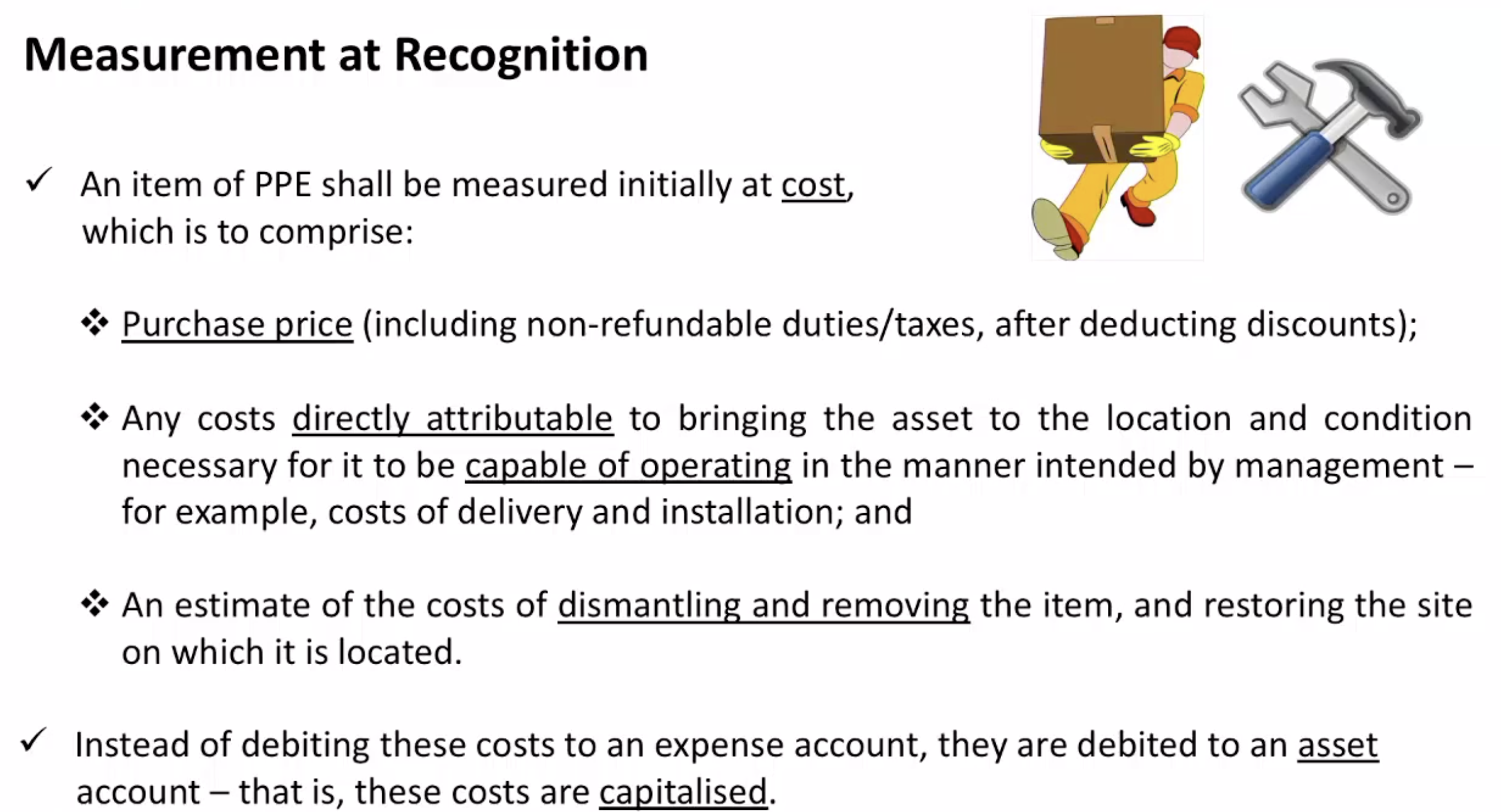 PPE:Measurement at recognition? How does the cost model ...