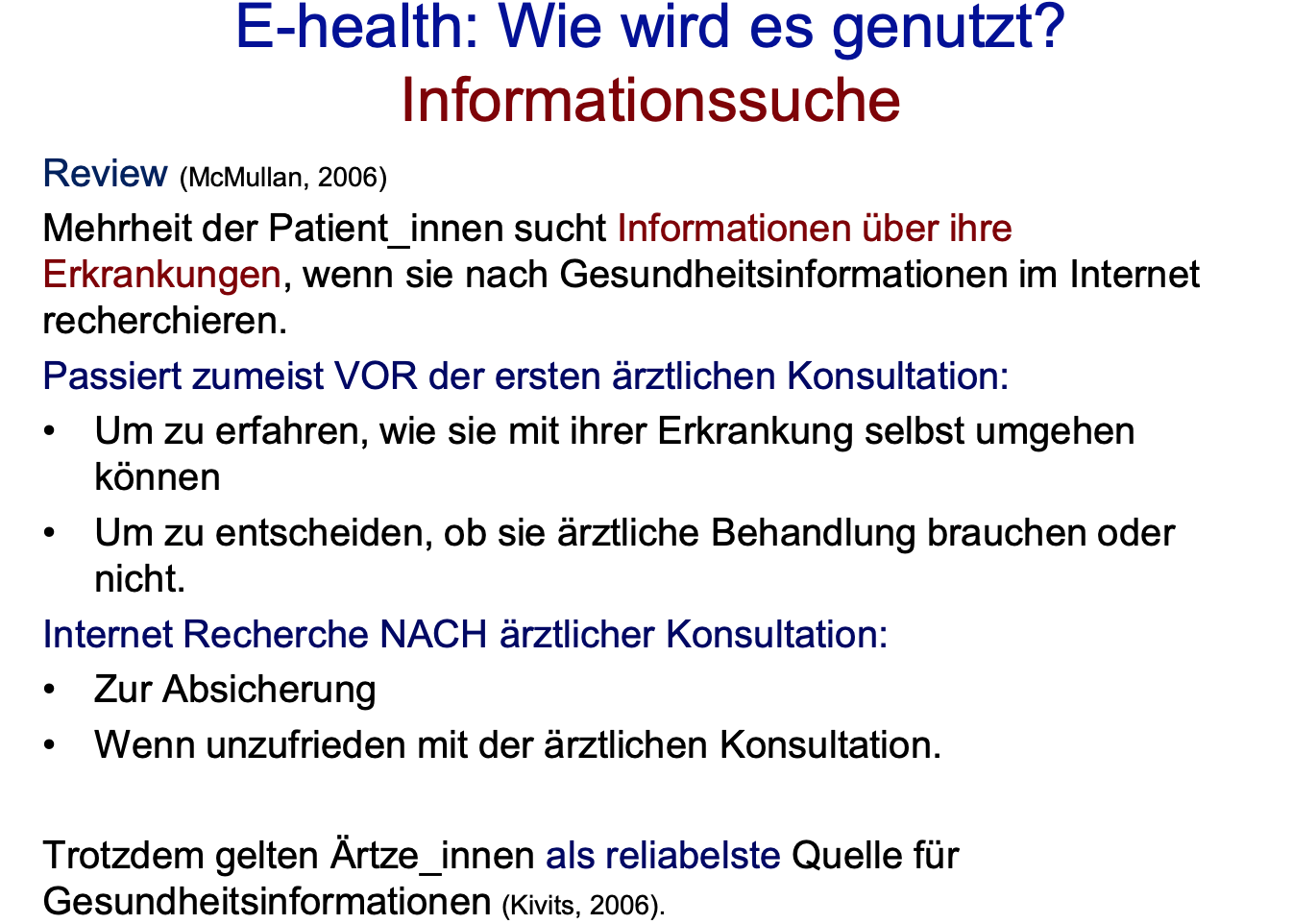 Wozu dient die Informationssuche und was hat das für Folgen…