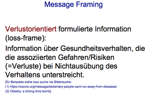 Was versteht man unter einem loss-frame? | Gesundheitspsychologie ...