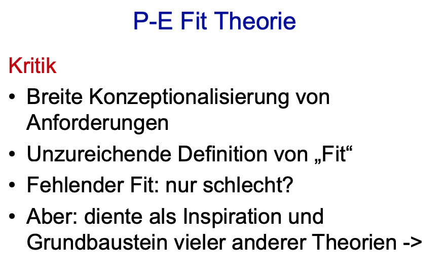 Was ist die Kritik an der P-E Fit Theorie? | Gesundheitspsychologie ...