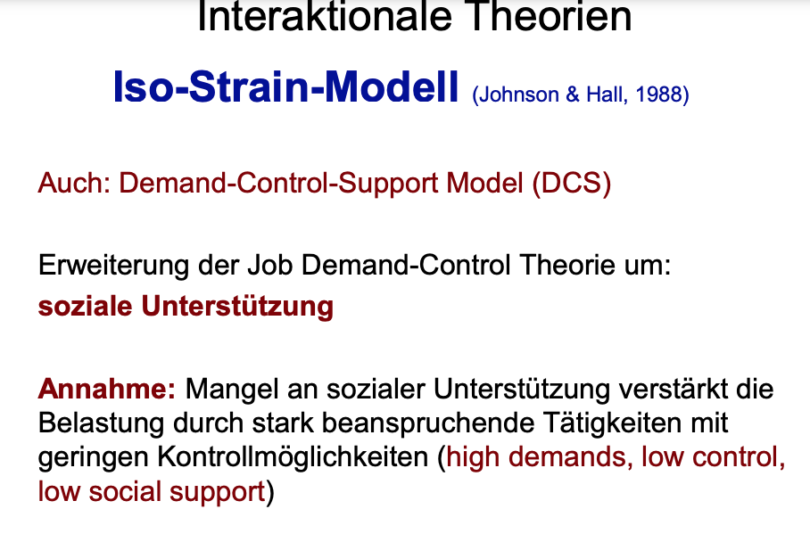 Was besagt das Iso-Strain-Modell? | Gesundheitspsychologie | Repetico