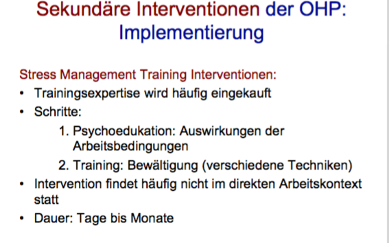 Was sind Stress Managment Training Interventionen ...
