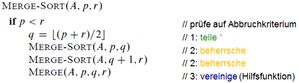 Pseudocode MERGE-SORT (A,1,11) mitA = 4,7,2,6,1,4,7,3,5 ...