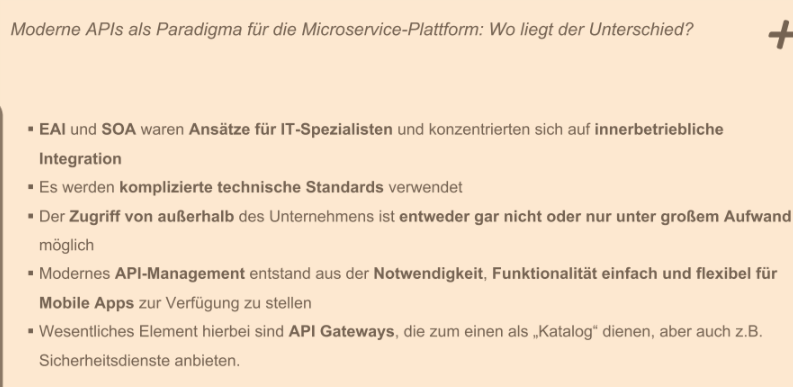 Worin unterscheidet sich der API-Ansatz vom SOA und EAI-Ans…