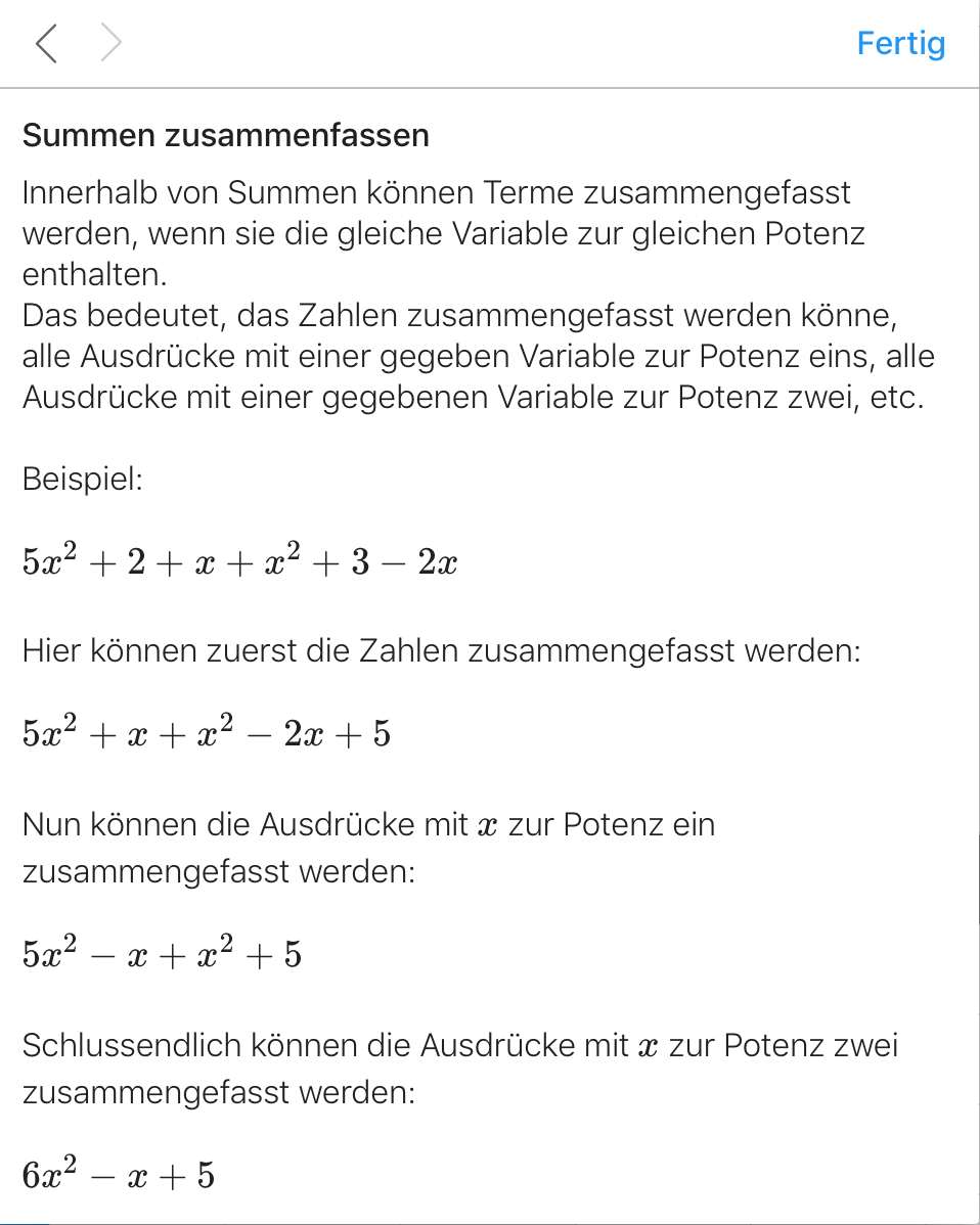 Summen zusammenfassen | Mathe | Repetico
