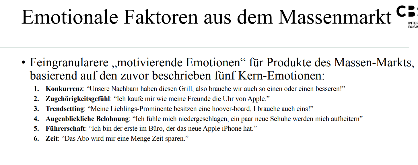 Was sind emotionale Faktoren aus dem Massenmarkt? | Werbepsychologie ...