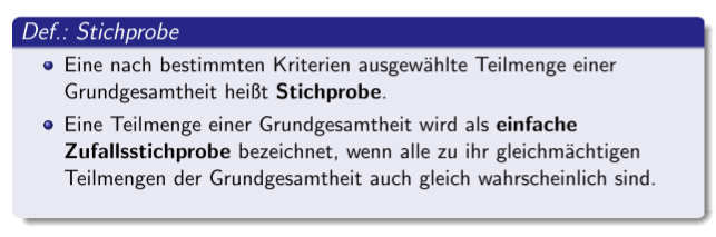 Differenziere Stichprobe und einfache Zufallsstichprobe | Analysis und ...
