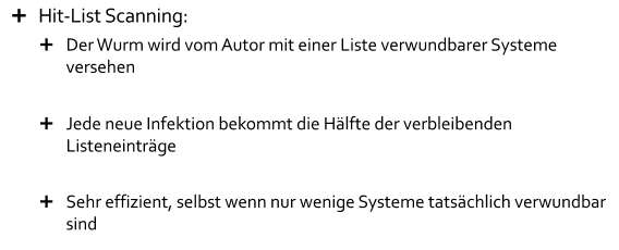 Worms & Trojans: Hit-List Scanning | IT-Sicherheit | Repetico