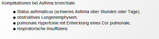 Komplikationen Asthma bronchiale | Pulmo | Repetico