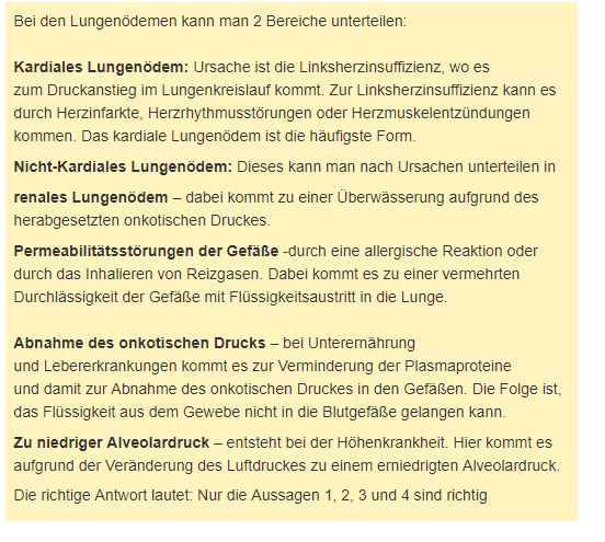 Ursachen für Lungenödem | Pulmo | Repetico
