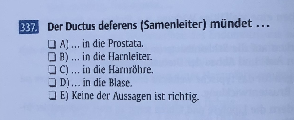 Samenleiter mündet... | Gynäkologie | Repetico
