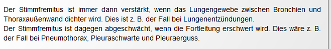Bei welchen Krankheiten ist der Stimmfremitus verändert... | Pulmo ...