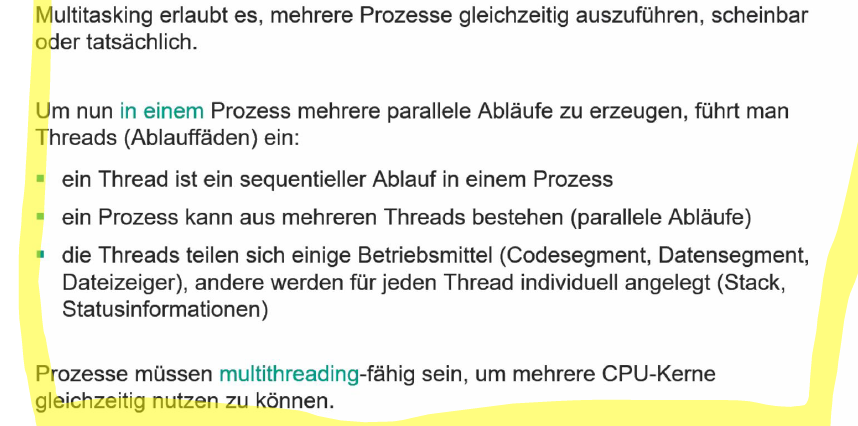 Was sind Threads und wofür sind sie wichtig? | Betriebssysteme | Repetico