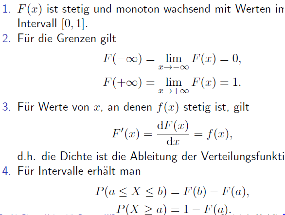 Was für Eigenschaften besitzt eine Verteilungsfunktion?... | SM ...