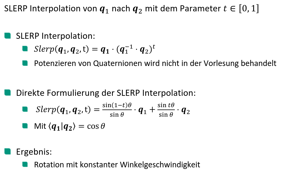 Quaternionen: SLERP | Robotik 1 | Repetico