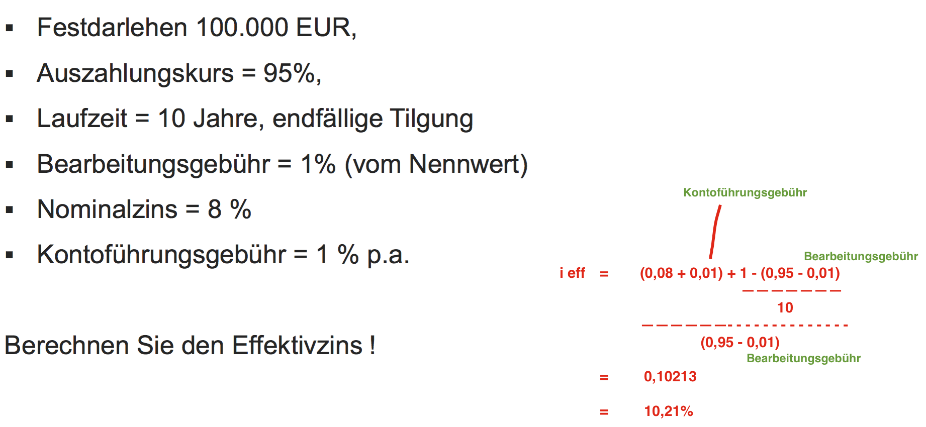 Effektivverzinsung Berechnen