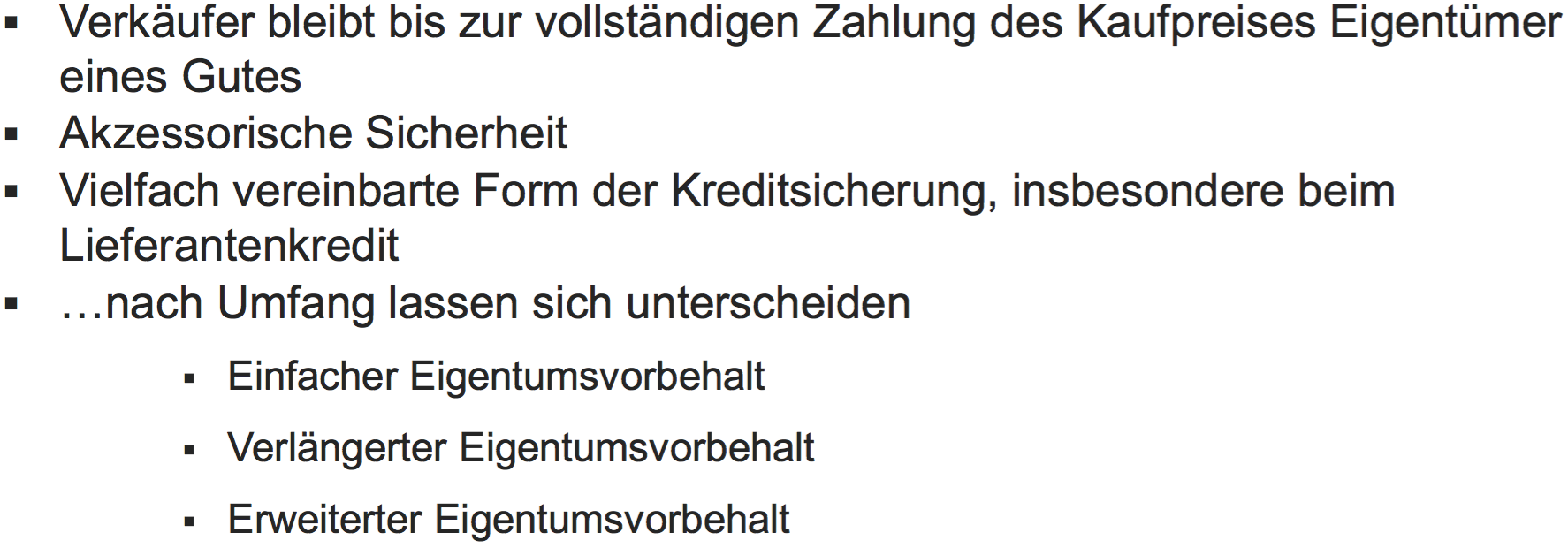 Eigentumsvorbehalt (A) | Finanzierung | Repetico