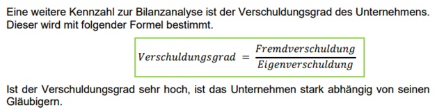 Verschuldungsgrad Def.+Formel | EDV | Repetico