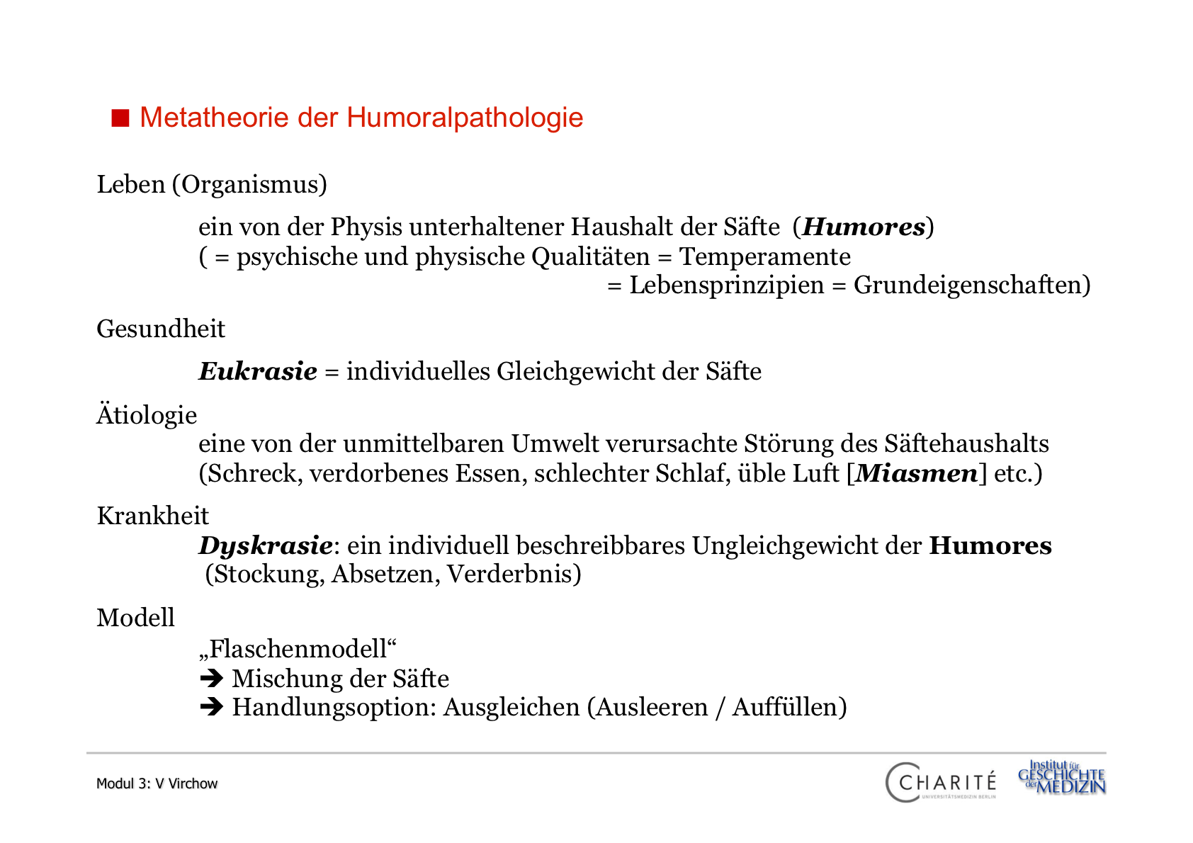 Welche Bedeutung hat die Humoralpathologie für die theoreti…