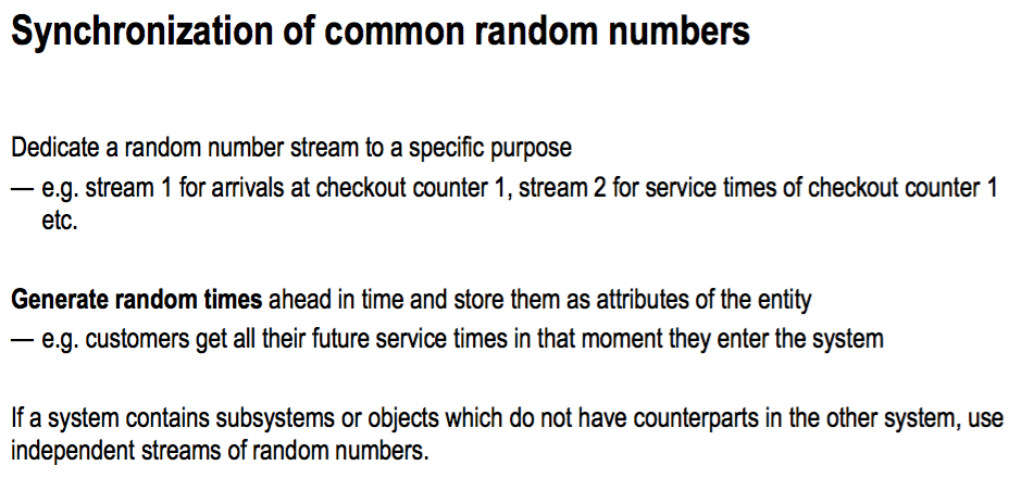 Synchronization of common random numbers | Simulation | Repetico