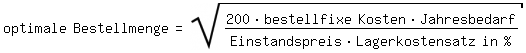 optimale Bestellmenge Formel | Materialwirtschaft und Logis…