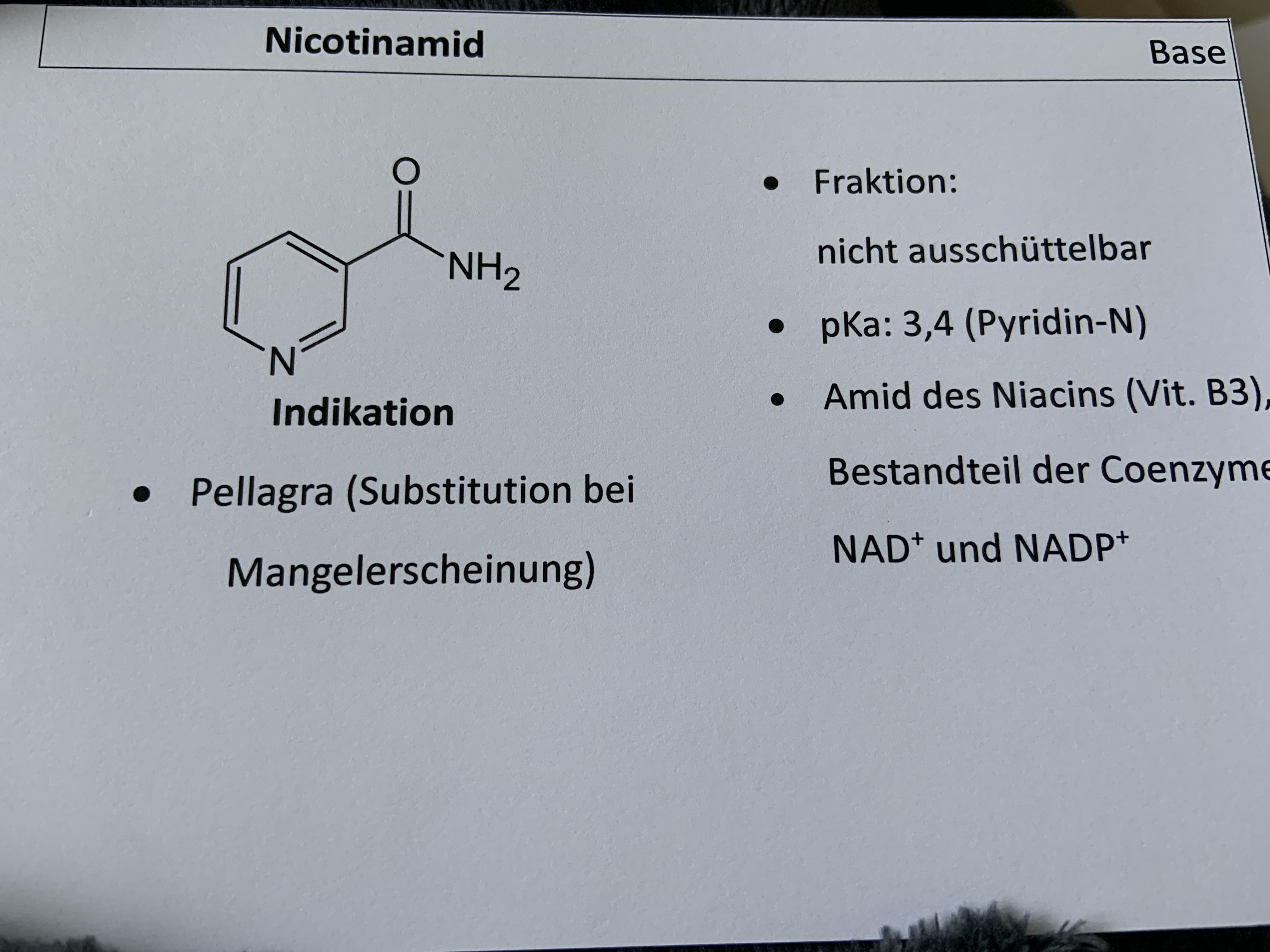 Nicotinamid | Neuer Kartensatz | Repetico
