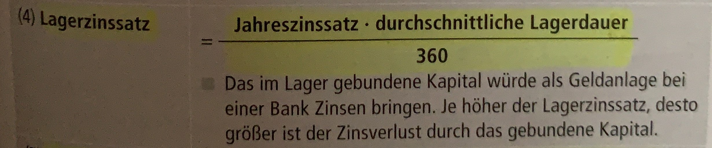 Wie wird der „Lagerzinssatz“ berechnet? | IHK Kaufmann/-frau im ...