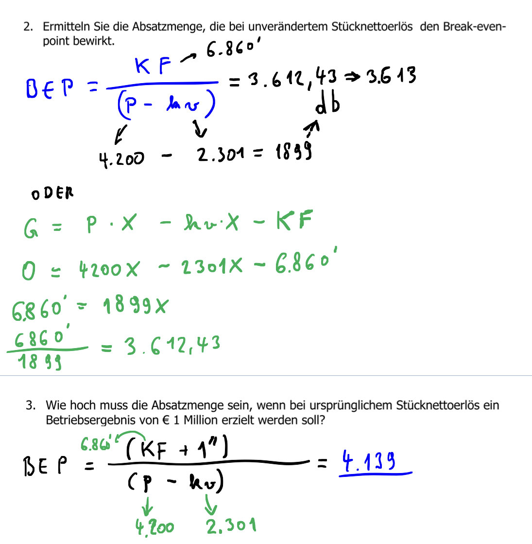 GL: Bsp. 4 Break-even-Analyse 1 | Controlling | Repetico