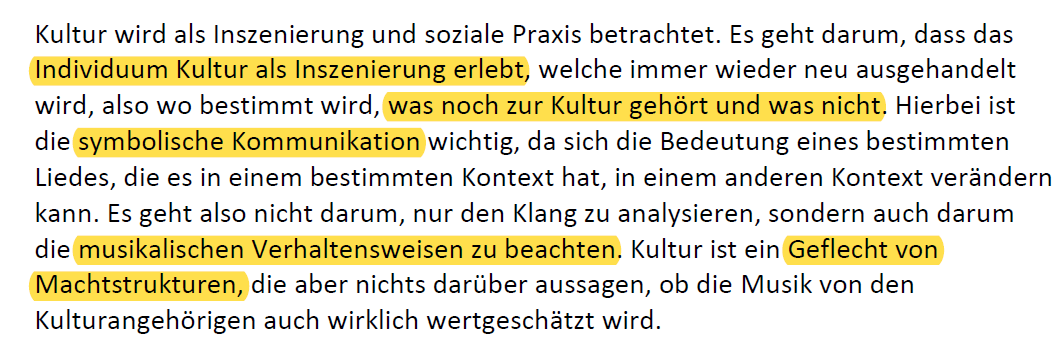 Was bedeutet Kultur als Inszenierung und soziale Praxis?... | Musik der ...