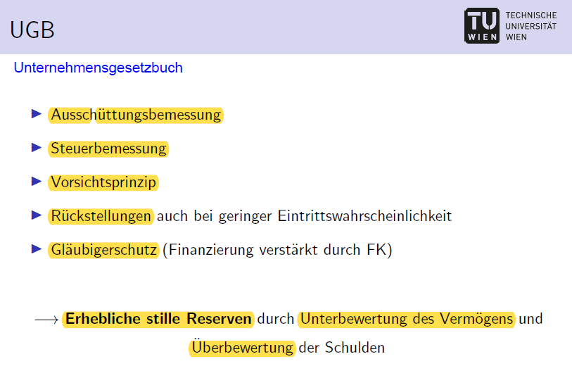 Stellen Sie die Unterschiede der Bilanzierung nach dem UGB