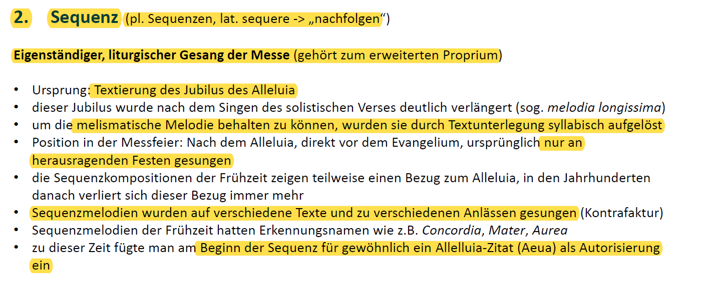 Was versteht man unter einer Sequenz? | Musikgeschichte 1