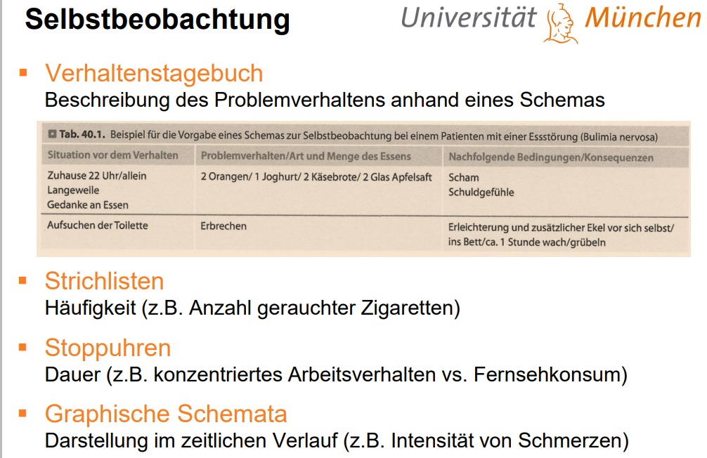 Selbstbeobachtung | Klinische Psychologie - Störungslehre | Repetico