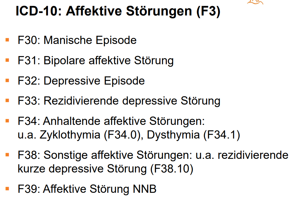 Arten affektiver Störungen im ICD-10 | Klinische Psychologie - Störungslehre | Repetico