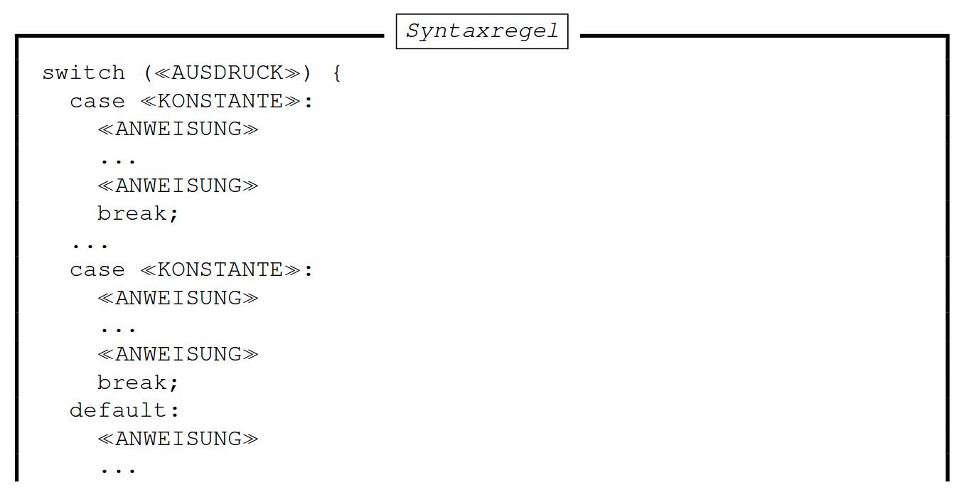 switch-Anweisung | Proksy | Repetico