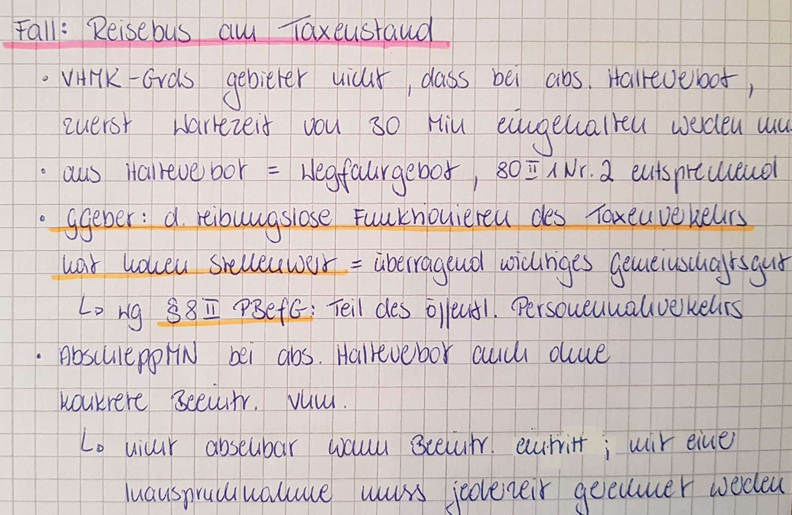 VHMK des Abschleppens eines Kfz trotz Hinterlassen einer... | B- VerwR ...